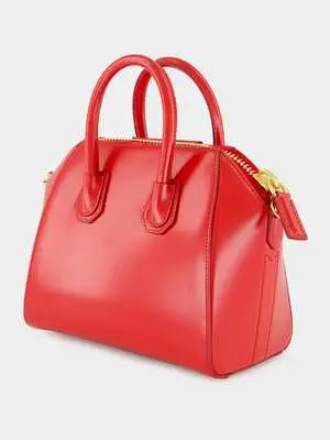 Givenchy Mini Antigona Bag In Box Leather - Red