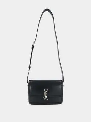 Saint Laurent Solferino Medium Satchel In Smooth Leather - Black