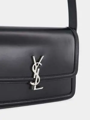 Saint Laurent Solferino Medium Satchel In Smooth Leather - Black