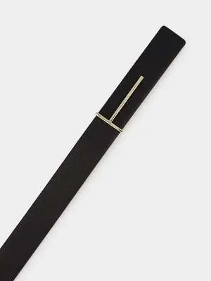 TOM FORD Leather Belt With Metal Buckle - Black