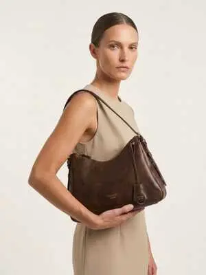 Prada Cocoa Leather Shoulder Bag - Brown
