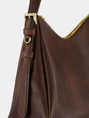 Prada Cocoa Leather Shoulder Bag - Brown