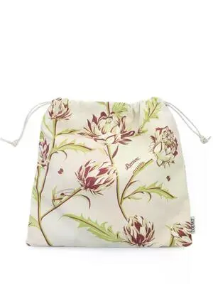 Loewe Artichoke Floral-print Drawstring Clutch Bag - Neutrals