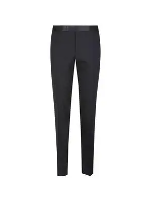 LARDINI Satin-trim Wool Trousers