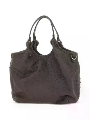 GIANNI CHIARINI Ostrich-effect Leather Tote Bag