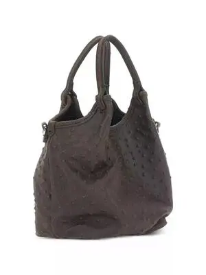 GIANNI CHIARINI Ostrich-effect Leather Tote Bag