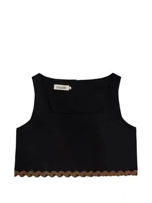 MOUTAKI Scalloped Edge Cropped Top