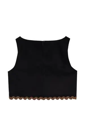 MOUTAKI Scalloped Edge Cropped Top
