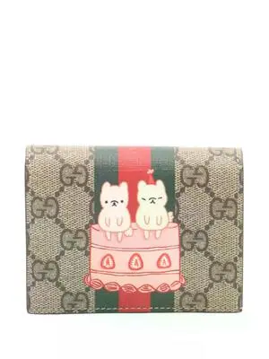 Gucci 2016-2026 Pikarar Kawaii Gg Supreme Wallet Small Wallets - Neutrals