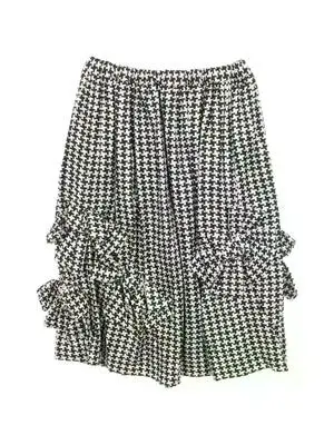 Comme Des Garçons Houndstooth Midi Skirt - Black
