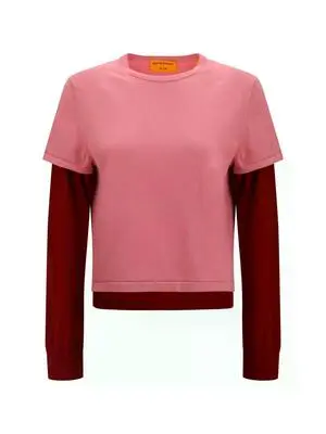 Guest In Residence Layered-effect Fine-knit T-shirt