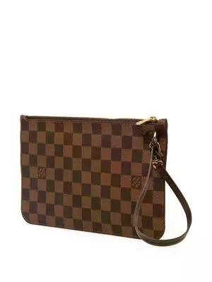 LOUIS VUITTON Damier Ebene Neverfull Pochette Clutch Bag