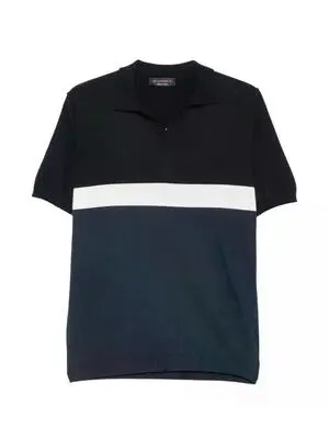JEORDIE'S Colour-block Short-sleeve V-neck Cotton Shirt