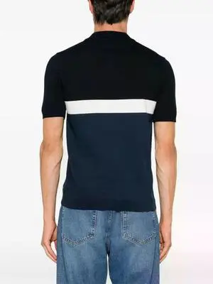 JEORDIE'S Colour-block Short-sleeve V-neck Cotton Shirt