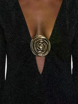 Oseree Lumière Embellished V-neck Mini Dress