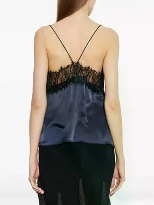 IRO PARIS Silk Lace-trimmed Top