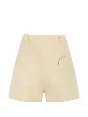BLAZÉ MILANO Cream Bouclé Pleated Shorts