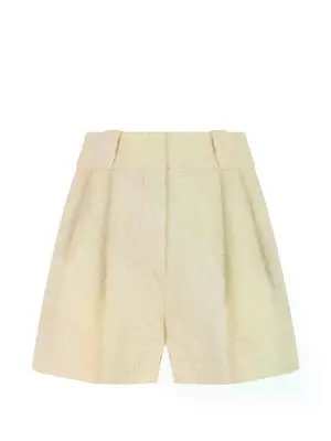 BLAZÉ MILANO Cream Bouclé Pleated Shorts