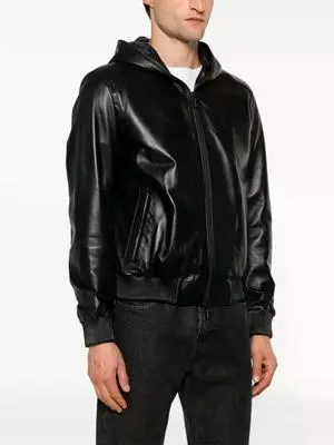 SERGIO MORETTI FIRENZE Hooded Leather Jacket