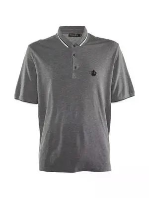 Dolce & Gabbana Crown Embroidered Polo Shirt