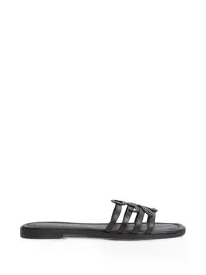 Tommy Hilfiger Multi-strap Flat Sandals - Black