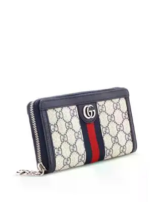 Gucci Ophidia Zip Around Wallet Gg Coated Canvas Small Wallets