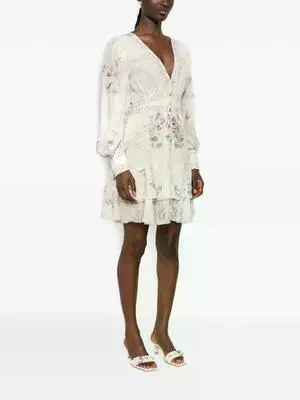 Camilla Silk Floral Print Mini Dress