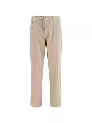 Brunello Cucinelli Beige Corduroy Straight-leg Trousers - Neutrals