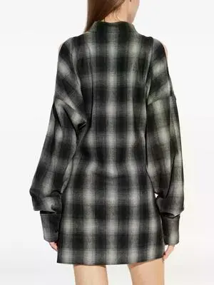 IRO PARIS Narissa Check Cold-shoulder Mini Dress