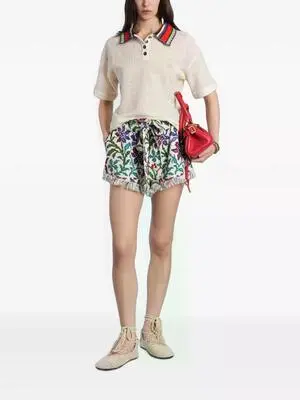 SIEDRES Open-knit Polo Shirt With Crochet Collar