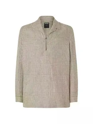 Zegna Prince Of Wales Shirt - Neutrals