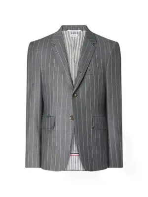 Thom Browne Chalk-stripe Wool Jacket - Grey