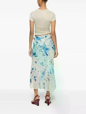 Paris Georgia Ruffled Printed Skirt
