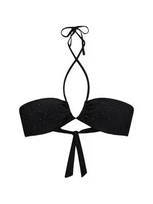 Guess Crystal-embellished Ruched Bikini Top - Jblk