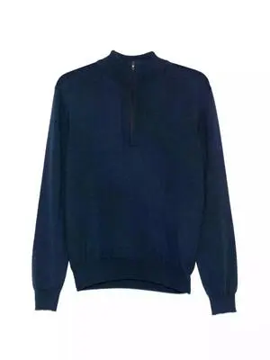 SERGIO MORETTI FIRENZE Quarter-zip Long-sleeve Polo Shirt