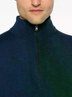 SERGIO MORETTI FIRENZE Quarter-zip Long-sleeve Polo Shirt