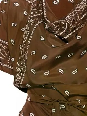 P.a.r.o.s.h Paisley Print Belted Top
