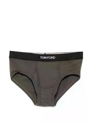 TOM FORD Logo-waistband Briefs - Green