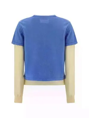 Guest In Residence Layered Effect Fine-knit T-shirt