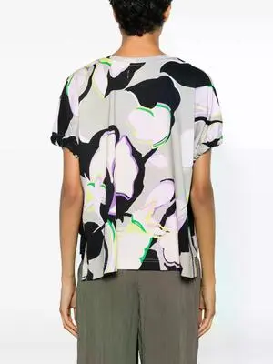 PSOPHIA Floral Print Tie-side Cotton T-shirt