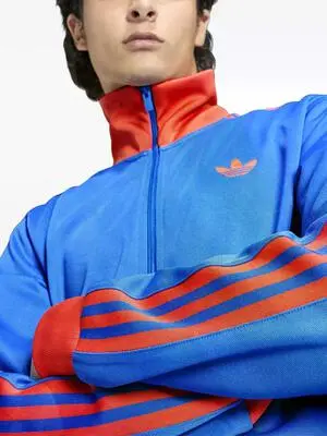 Adidas Embroidered Stripe Full-zip Sweatshirt