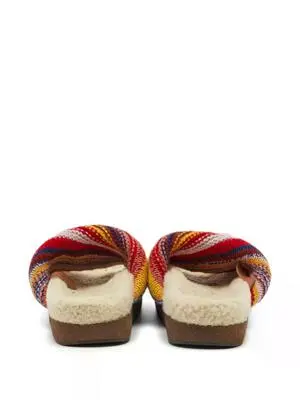 Chloé Shearling Platform Sandals - Red