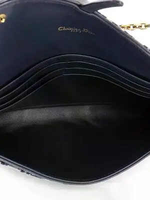Dior Saddle Chain Wallet Oblique Canvas Crossbody Bag
