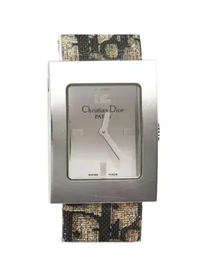 Dior Monogrammed Leather Strap Watch