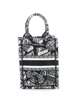 Dior Embroidered Canvas Mini Book Tote Phone Bag
