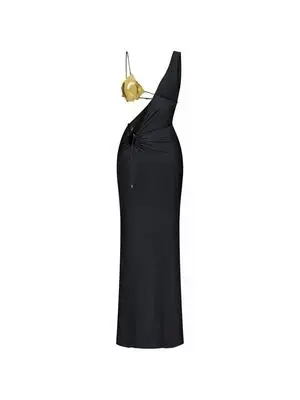 KOROBEYNIKOV Sequin Embellished Cut-out Maxi Dress - Black