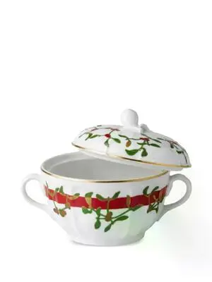 GINORI 1735 Mistletoe-print Lidded Biscuit Jar