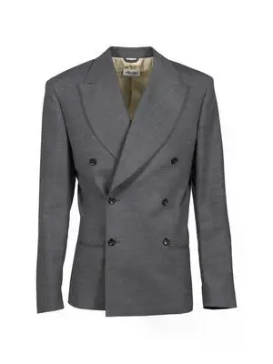AWGE Double-breasted Peaked-lapel Blazer - Grey
