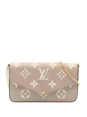 LOUIS VUITTON Monogram Empreinte Pochette Felicie Crossbody Bag - Neutrals