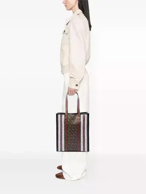 Burberry E-canvas Stripe Vertical Tote Bag